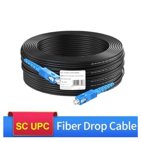 Jual Kabel Drop Core Fiber Optik 100 Meter/ Kabel SC-SC-SM-SP Precon FO 100M Meter 1Core ...