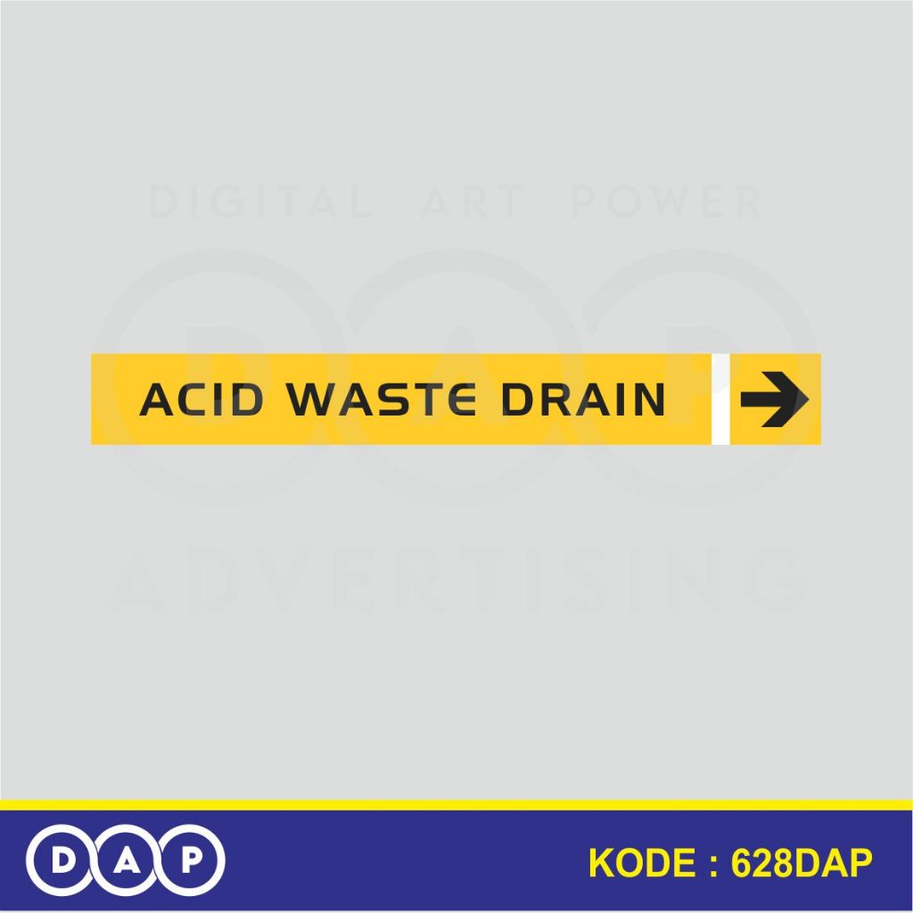 Jual 628 - STIKER LABEL PIPA INDUSTRI - ACID WASTE DRAIN - 40 X 3 CM ...