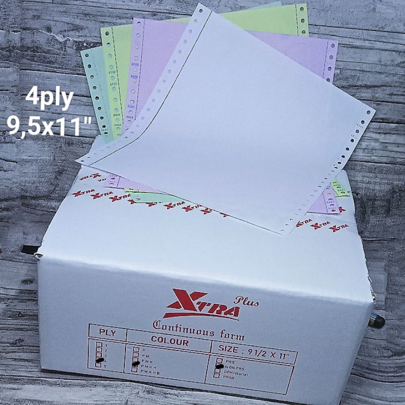 Jual Kertas Continuous form 4ply 250 set 9.5x11" tanpa pembagian ...
