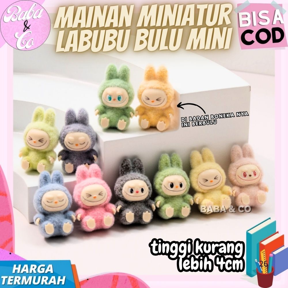 Jual MAINAN MINIATUR LABUBU BULU MINI SIZE 4cm MINIATUR BONEKA LABUBU ...