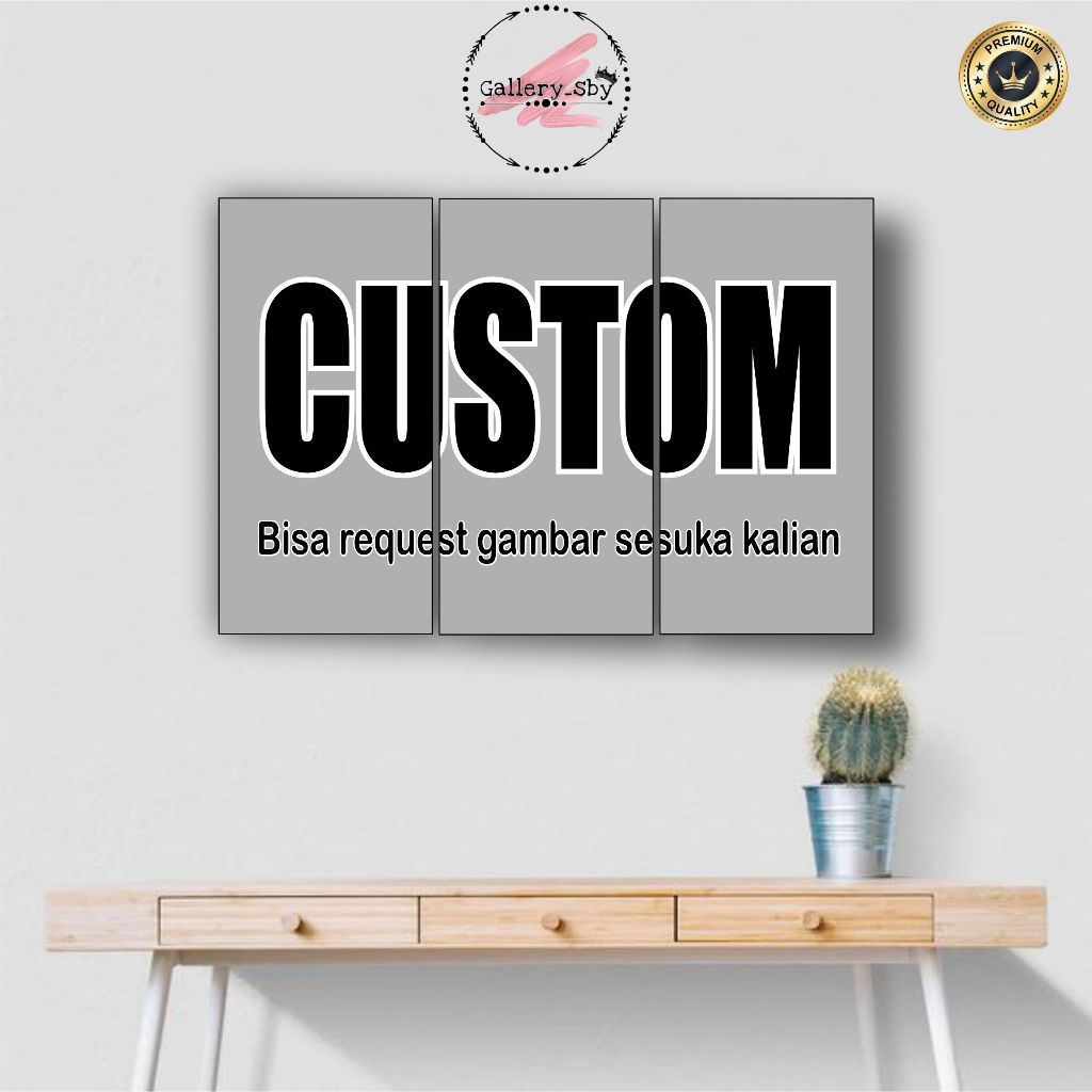 Jual 1 SET Pajangan Dinding CUSTOM Hiasan Dinding Isi 3 pcs Poster Kayu ...