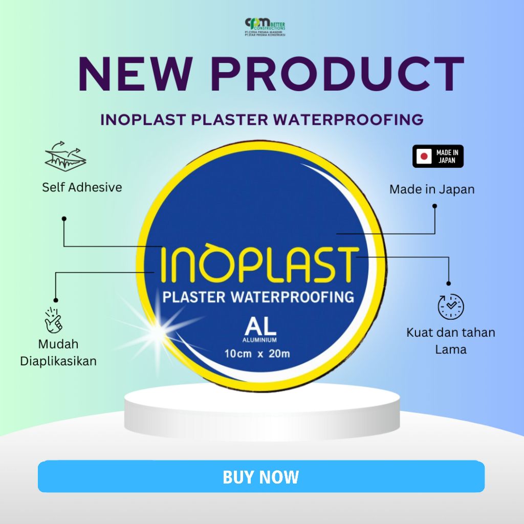 Jual INOPLAST 20M - Plaster Waterproofing Penutup Atap Bocor 5cm x 20m | Shopee Indonesia