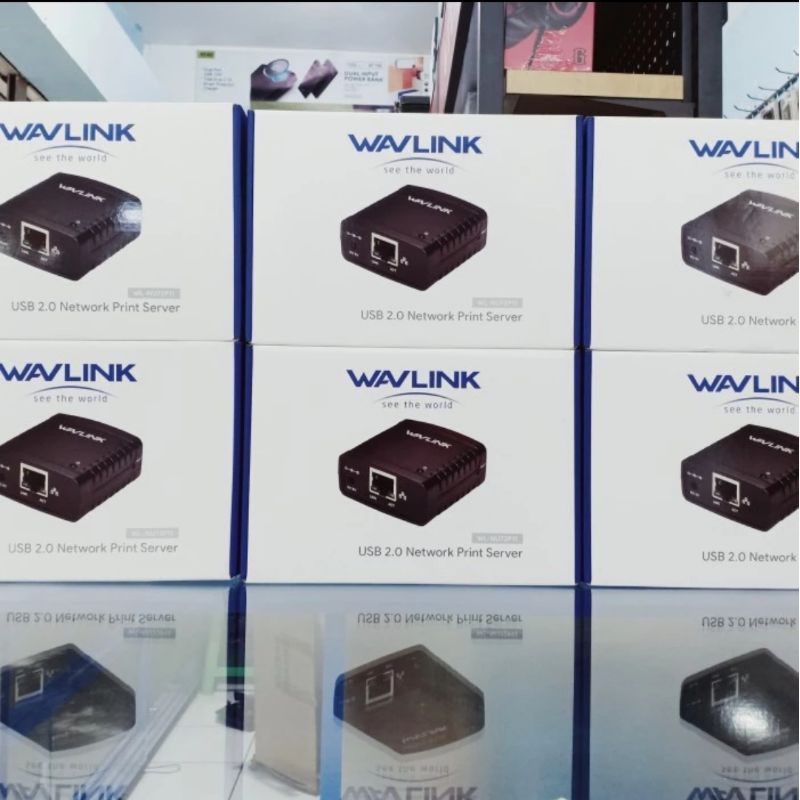 Jual print server wavlink 100mbps ethernet to USB sharing printer ...