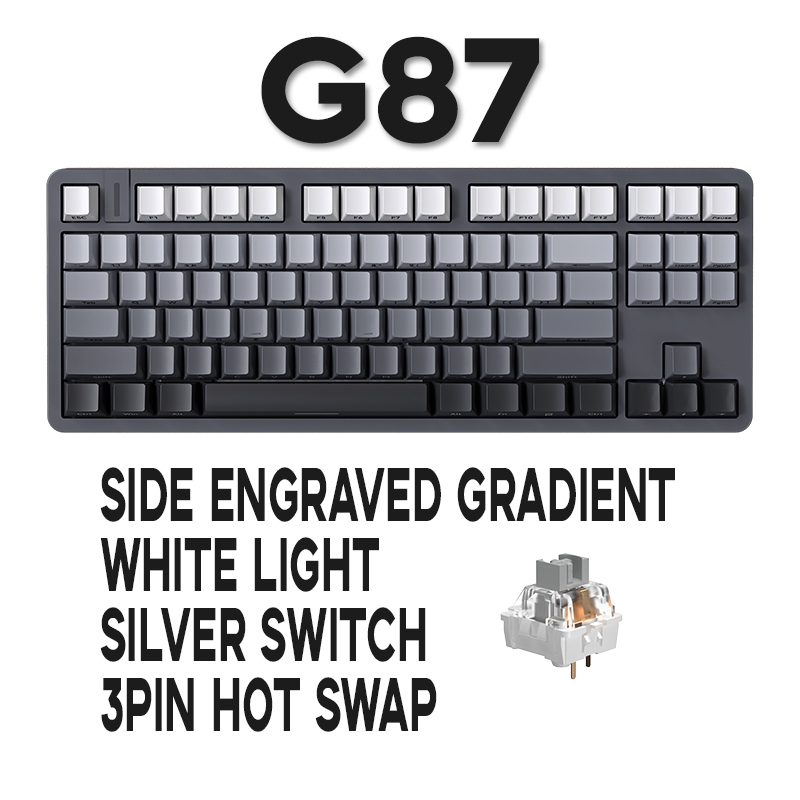 Jual FURYCUBE G87 Gaming Keyboard South Facing Gasket Structure Wired White Light Mechanical ...