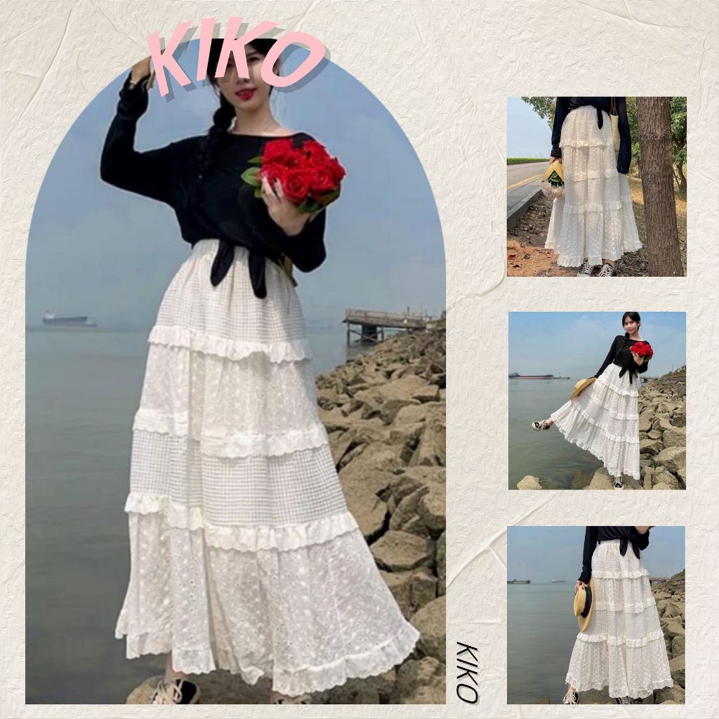 Jual KIKO Rok Putih Renda Pinggang Tinggi Kualitas Tinggi Impor Baru ...