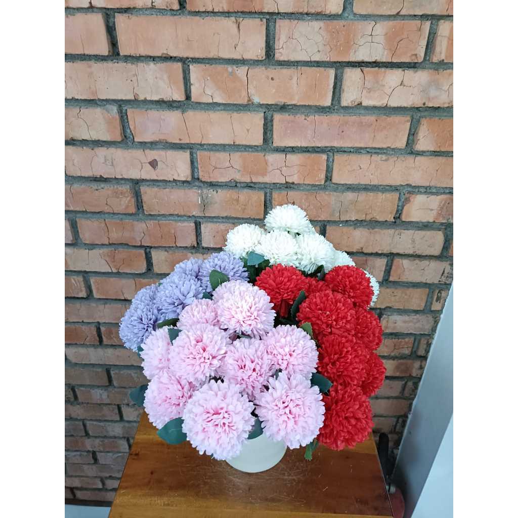 Jual Bunga Satuan Artificial Pom-Pom x1 (H-025) | Shopee Indonesia