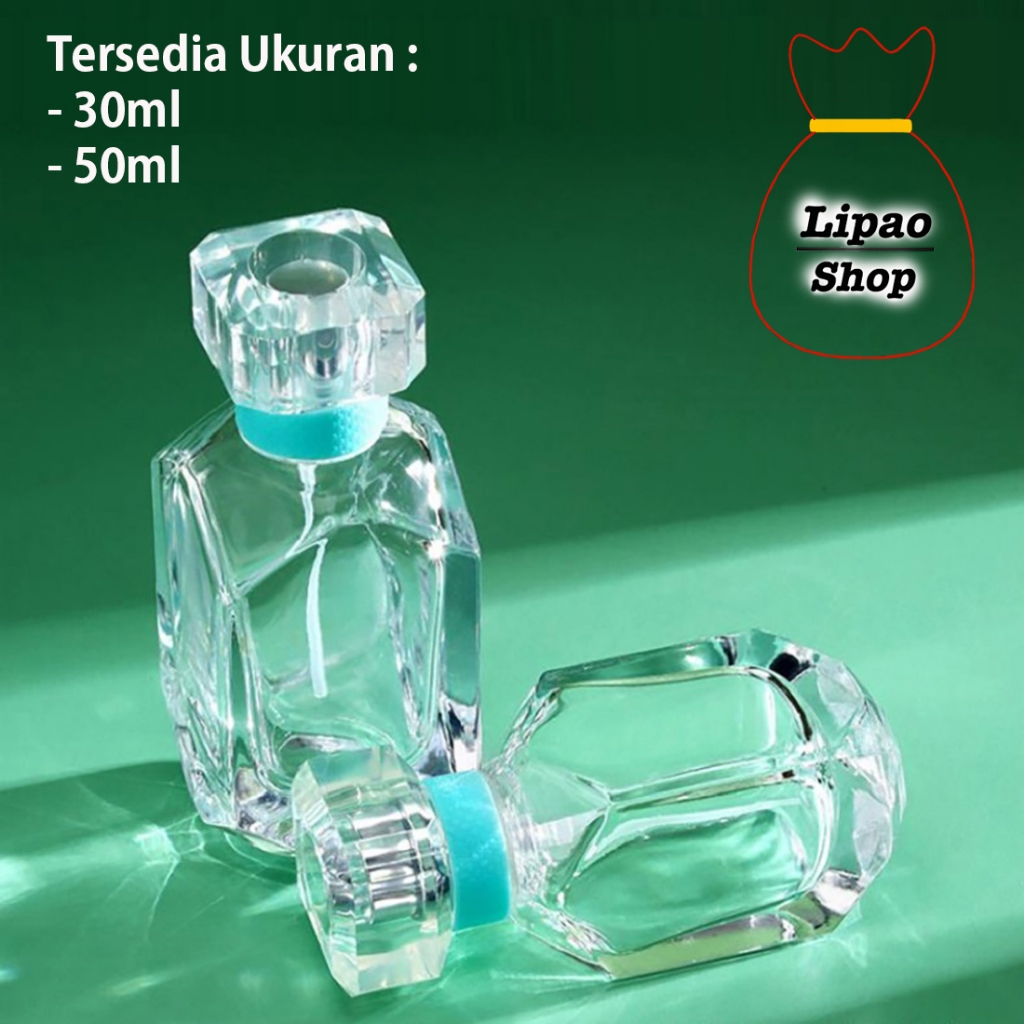 Jual Botol Parfum 30ml 50ml Spray Kaca Bening Tebal Isi Ulang Model ...