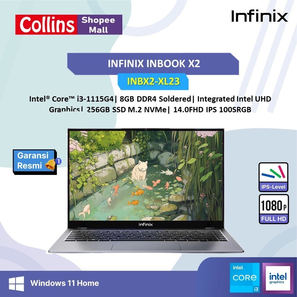 Jual INFINIX INBOOK X2 I3 1115G4 8GB 256GB W11 14.0FHD IPS 100SRGB BLIT ...
