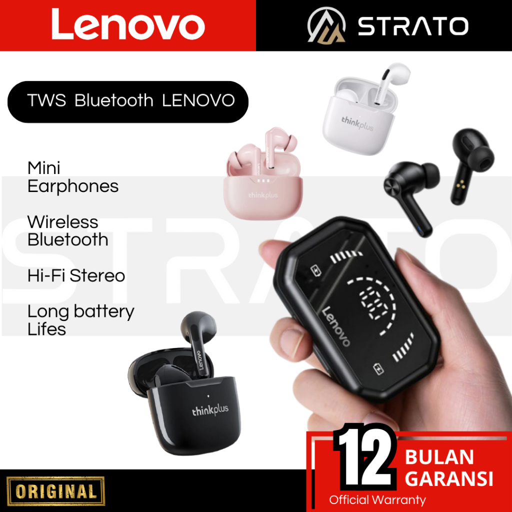 Jual TWS LENOVO THINKPLUS PREMIUM LP1, LP3 Pro, LP40 II (Bluetooth 5.3) Wireless Earbuds ...
