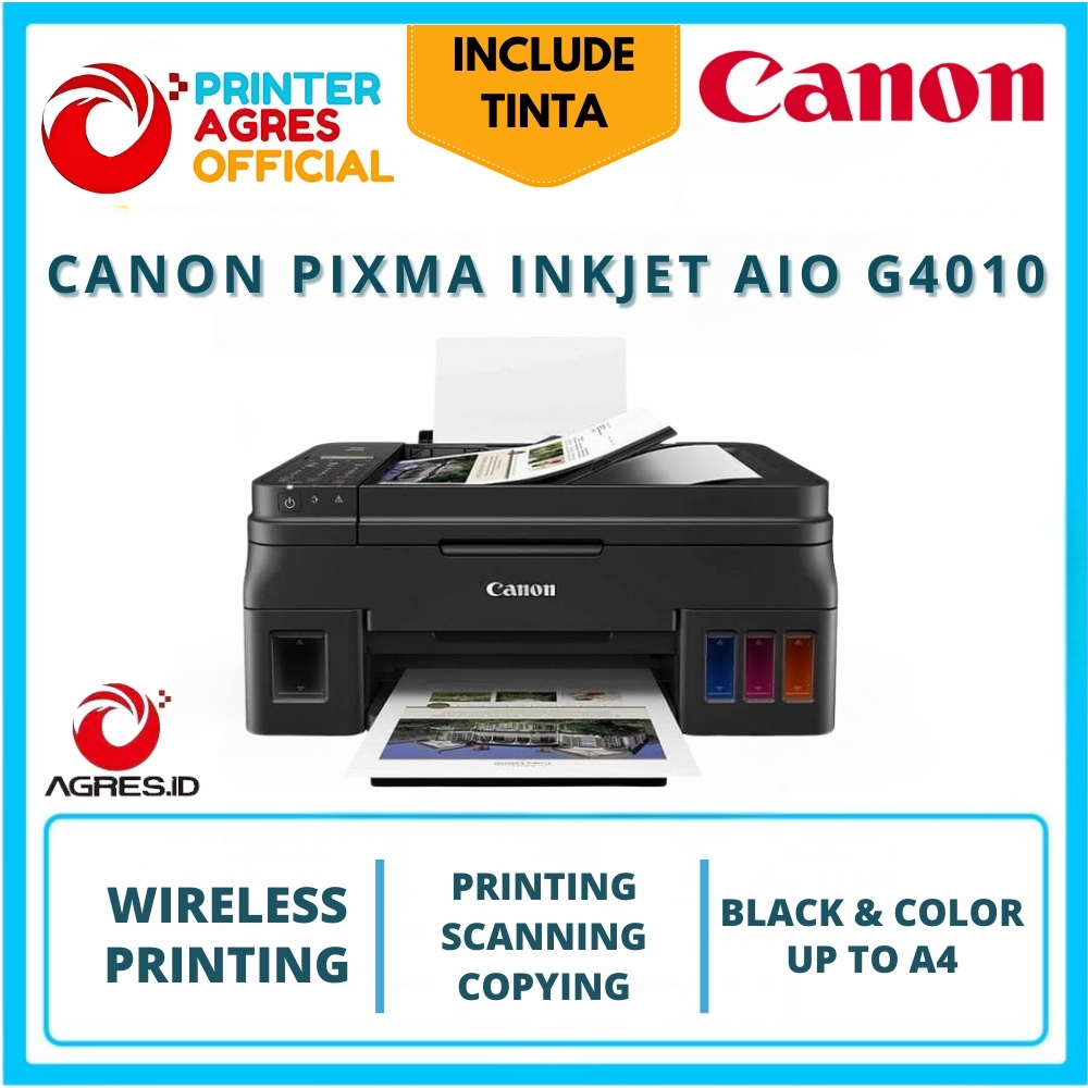Jual [FREE TINTA] PRINTER CANON PIXMA INKJET G4010 Original Resmi ...