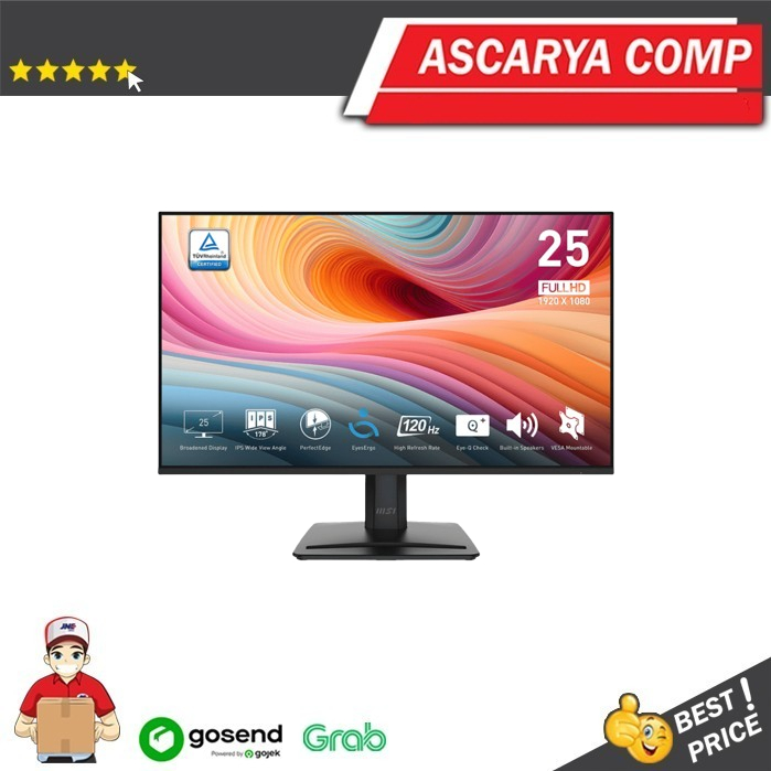 Jual Monitor LED MSI PRO MP251 E2 Black 25" IPS 1080p FHD 120Hz 1ms ...