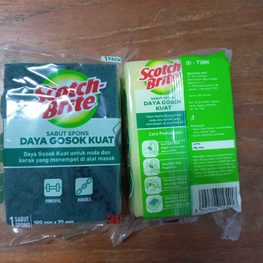 Jual 3M scotch brite sabut spons cuci basic T36N | Shopee Indonesia