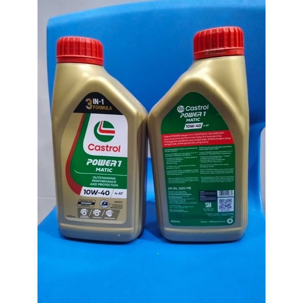 Jual CASTROL POWER 1 MATIC SAE 10W-40 JASO MB 4-AT 0,8 LITER / VARIAN ...