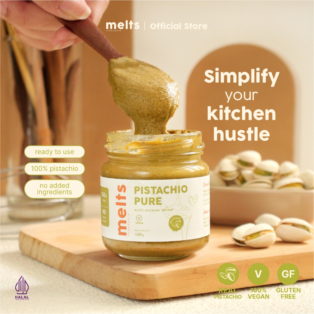 Jual Melts Pistachio Pure | Selai Paste kacang Plant Based Vegan untuk ...