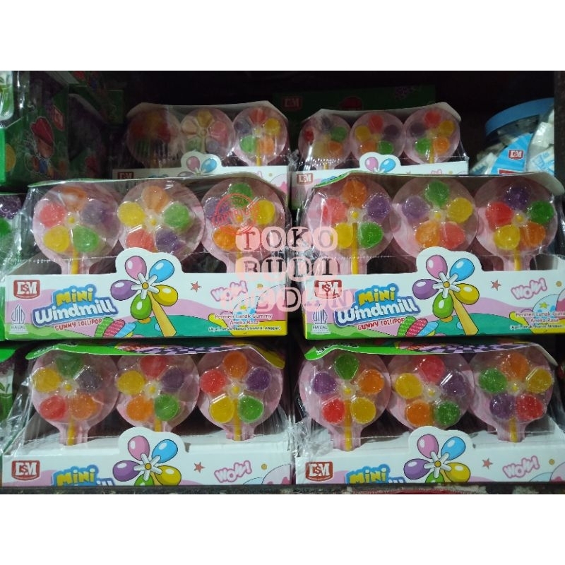 Jual Permen Lunak Mini Windmill Gummy Lollipop Permen Kincir HALAL ...