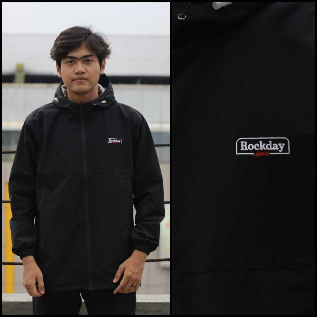 Jual jaket taslan jaket parasut pria hitam ukuran xl distro rockday ...