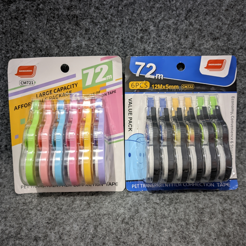 Jual Correction Tape 12m 6pcs Tip Ex Kertas Roll (1 pack isi 6 ...
