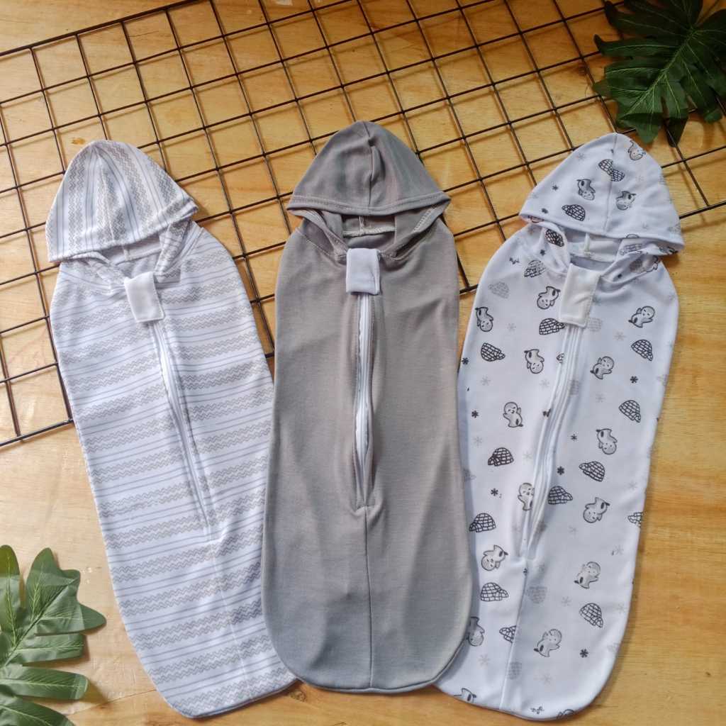 Jual 3 Pcs Bedong Bayi Instan Newborn Resleting Hoodie Jumbo / Bedong ...