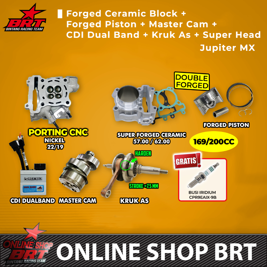 Jual PAKET BORE UP HEAD PORTING CNC & BLOK SET PISTON CERAMIC & CDI ...