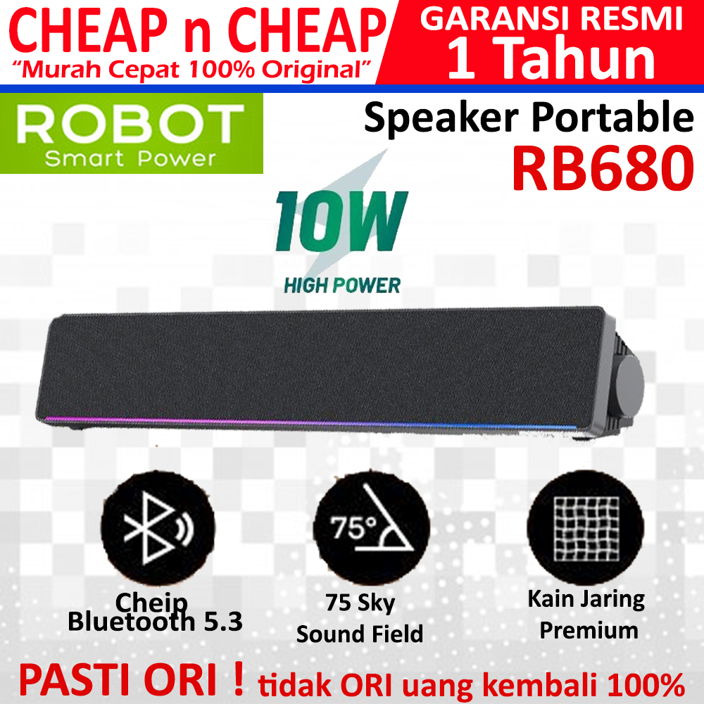 Jual Robot RB680 Speaker Bluetooth RGB Lightshow Bluetooth Soundbar ...
