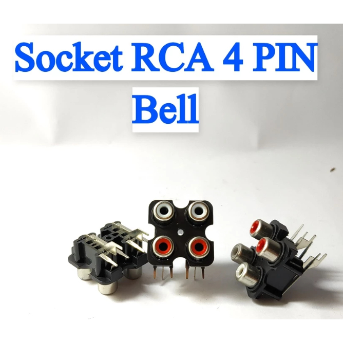 Jual Socket RCA 4 PIN Bell | Soket / Lubang RCA Segi 4 Pin / Socket RCA ...