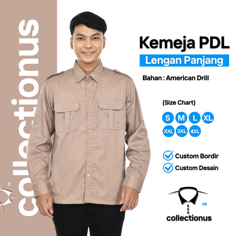 Jual Baju Kemeja PDL PDH Khaki Lengan Panjang Seragam Kerja Dinas ...