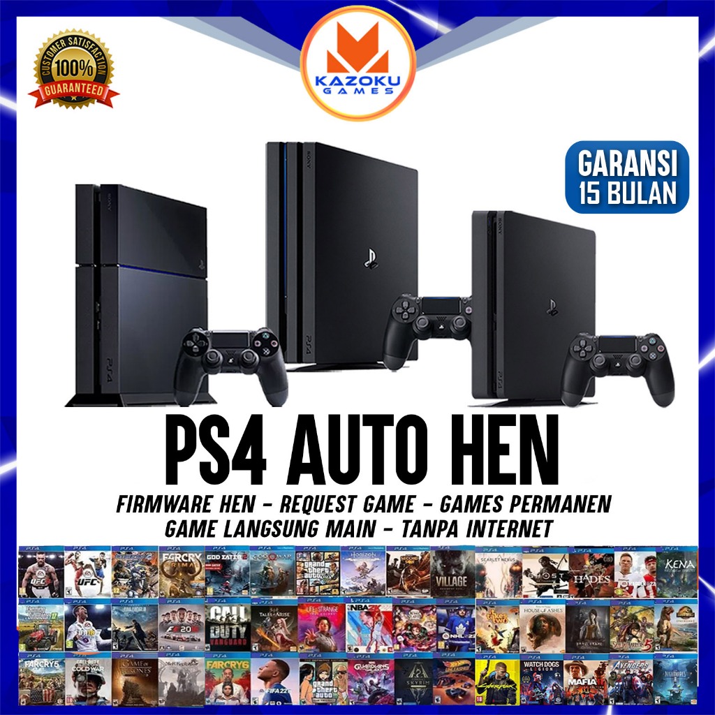 Jual PS4 HEN-FAT/SLIM/PRO -AUTO HEN.HD- 1TB/500GB.FW -11.00.NEW HEN ...