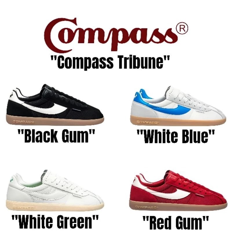 Jual Sepatu Compass Tribune Black Gum White Blue Red Gum White Green ...
