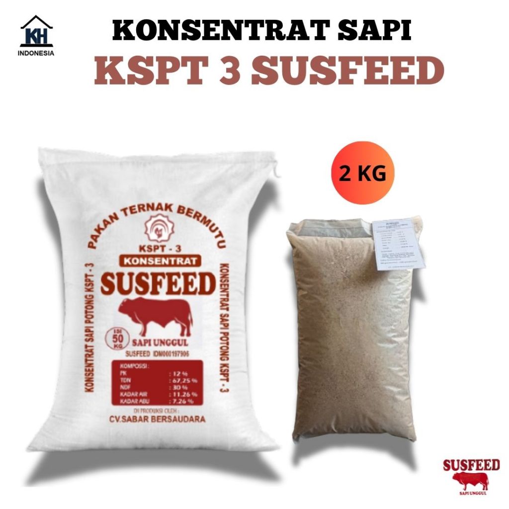 Jual REPACK 2 KG - SUSFEED KSPT 3 KONSENTRAT PENGGEMUKAN SAPI POTONG | Shopee Indonesia