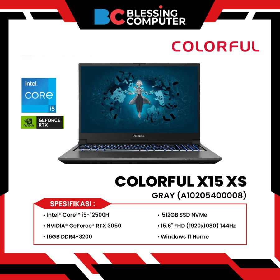 Jual COLORFUL X15 XS 22 HD55016512B G SC Core i5 12500H 16GB 512GB 3050 ...