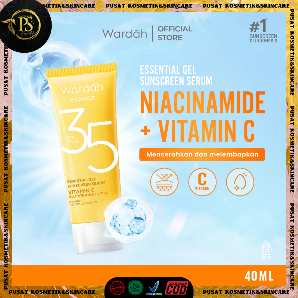 Jual Wardah UV Shield Essential Sunscreen Gel SPF 35 PA+++ l Wardah ...