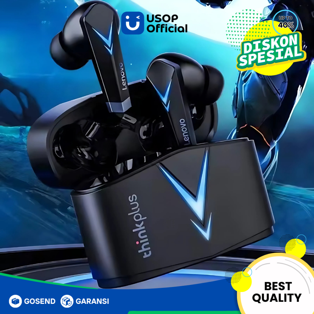 Jual Lenovo Thinkplus TWS Gaming Earphone Bluetooth 5.0 HiFi Sound 300 mAh - LP6 | Shopee Indonesia