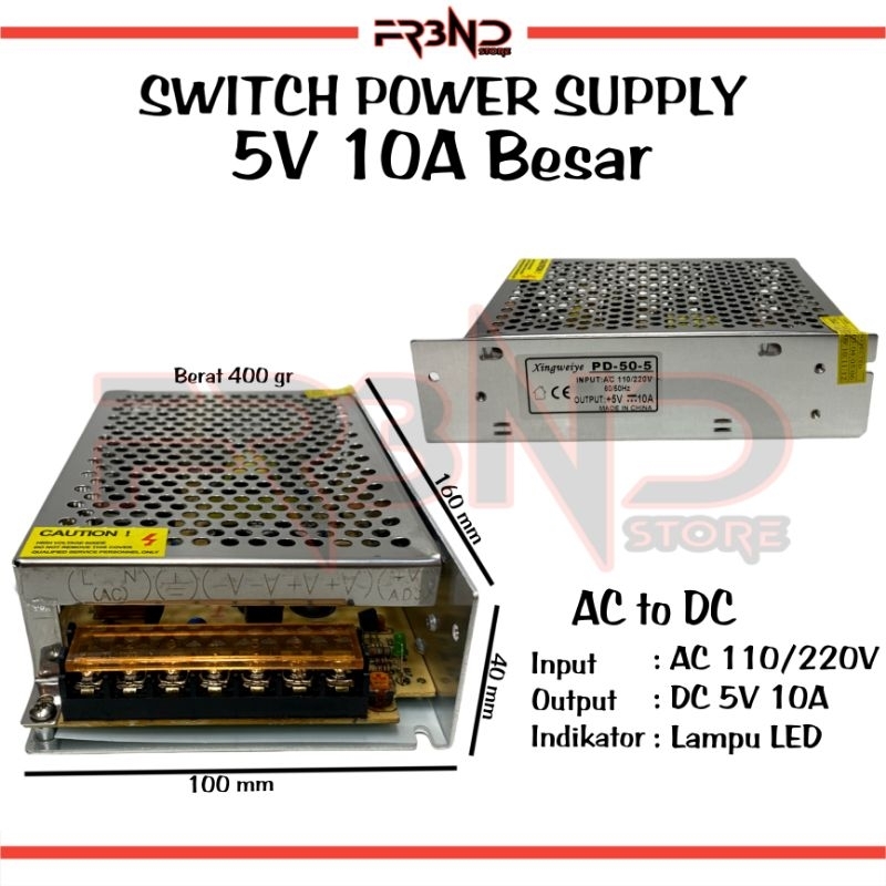 Jual Switching Power Supply 5V 10A BODY BESAR | Shopee Indonesia