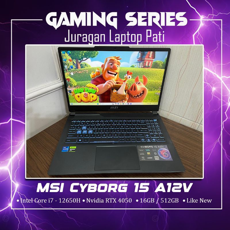 Jual Laptop Gaming Powerfull MSI Cyborg 15 A12VE Intel Core i7 Gen 12 ...