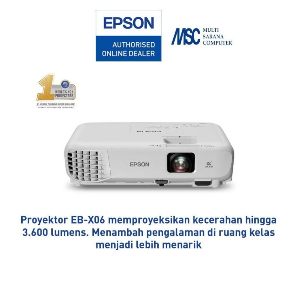 Jual Epson Projector EB-X06 XGA 3LCD 3600 Lumens Garansi Resmi | Shopee Indonesia