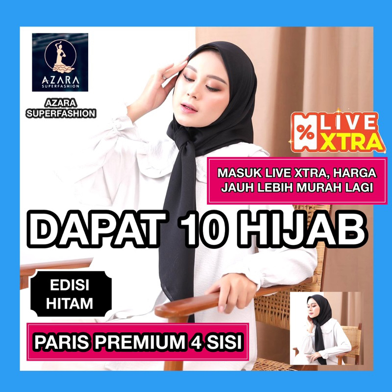 Jual 10 HIJAB PARIS PREMIUM 2 SISI WARNA KHUSUS HITAM DAN PUTIH ORI ...