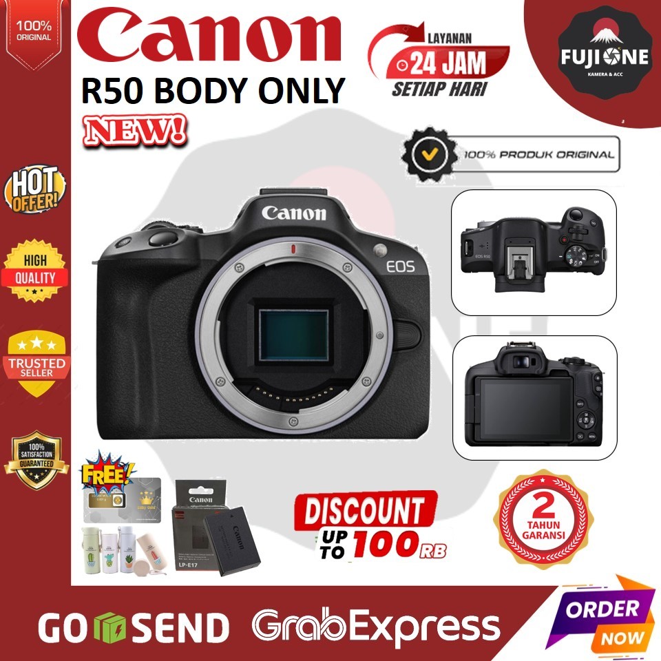 Jual Canon EOS R50 Body Only Mirrorless Camera Canon EOS R 50 | Shopee ...