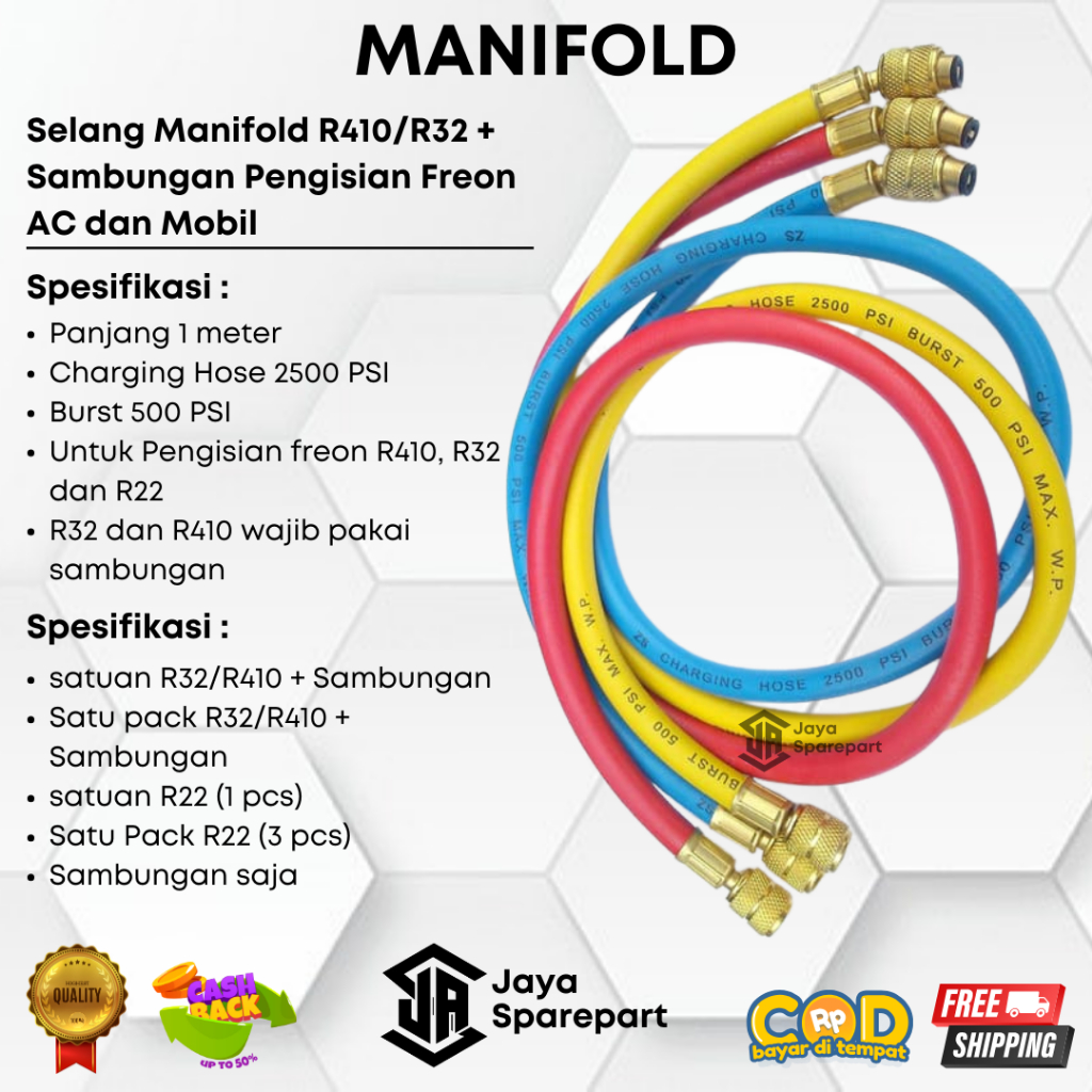 Jual Selang Manifold R22 Pengisian Freon AC dan Mobil | Shopee Indonesia