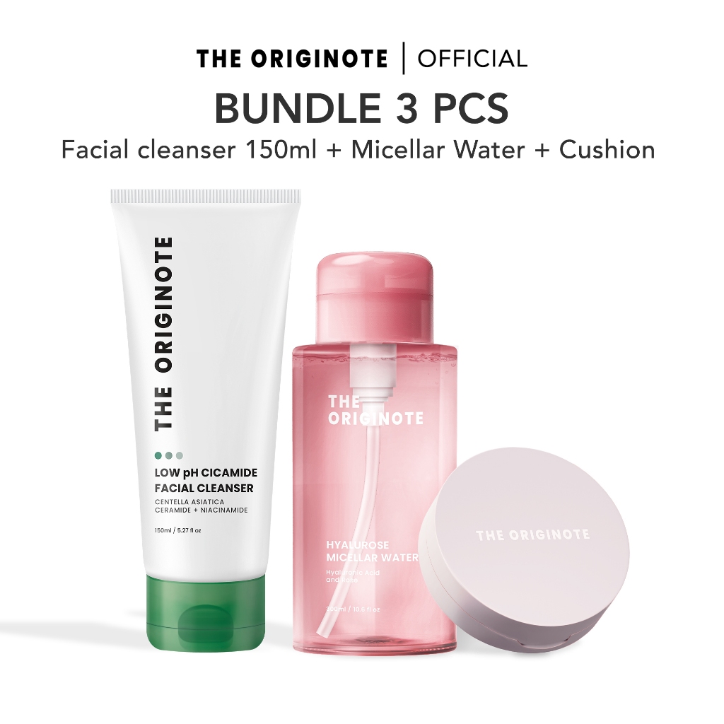 Jual The Originote Bundle High Cover Serum Cushion + Hyalurose Micellar ...
