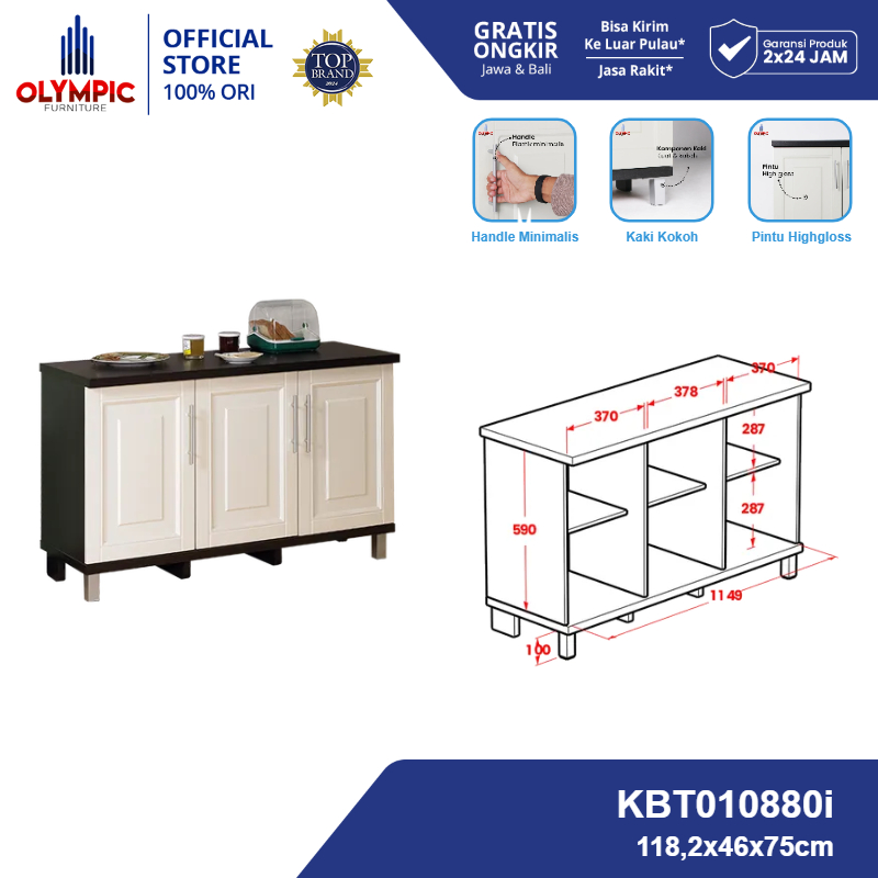 Jual Olympic Kitchen Set 3 Pintu / Meja Dapur / Kabinet Bawah / Rak ...