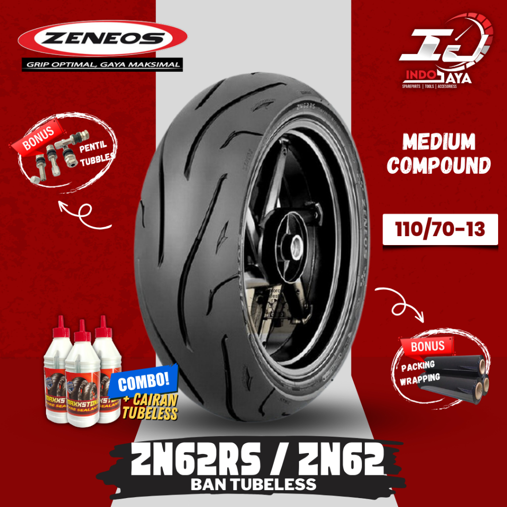 Jual [PAKET SEPASANG] BAN LUAR TUBELESS ZENEOS ZN62 (110/70-13 & 130/70 ...
