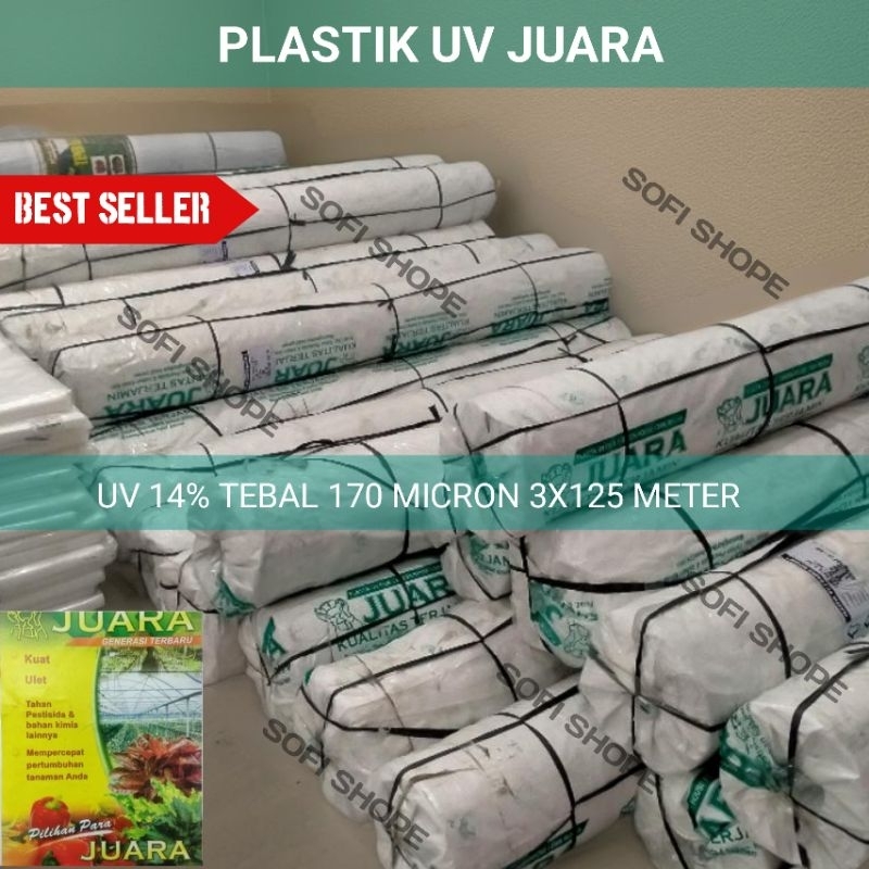 Jual plastik UV juara lebar 3 (125m) tebal 170 micron UV 14%per rol | Shopee Indonesia
