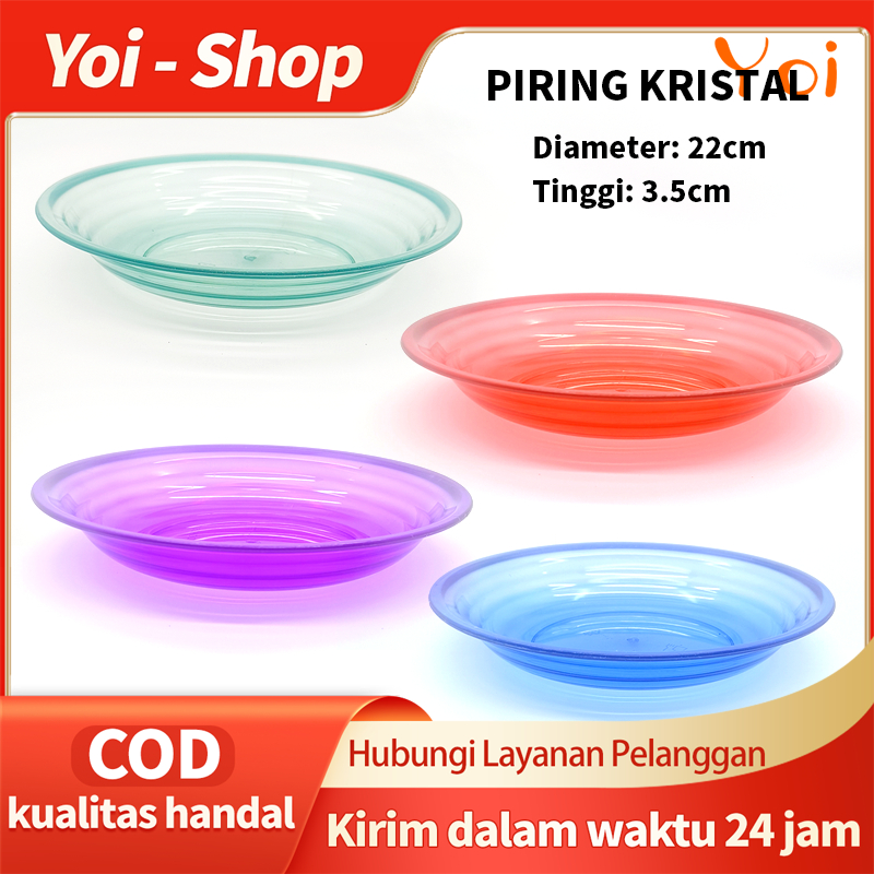 Jual Yoi - Diameter 22 CM / Piring Bulat Kristal Plastik Bening ...