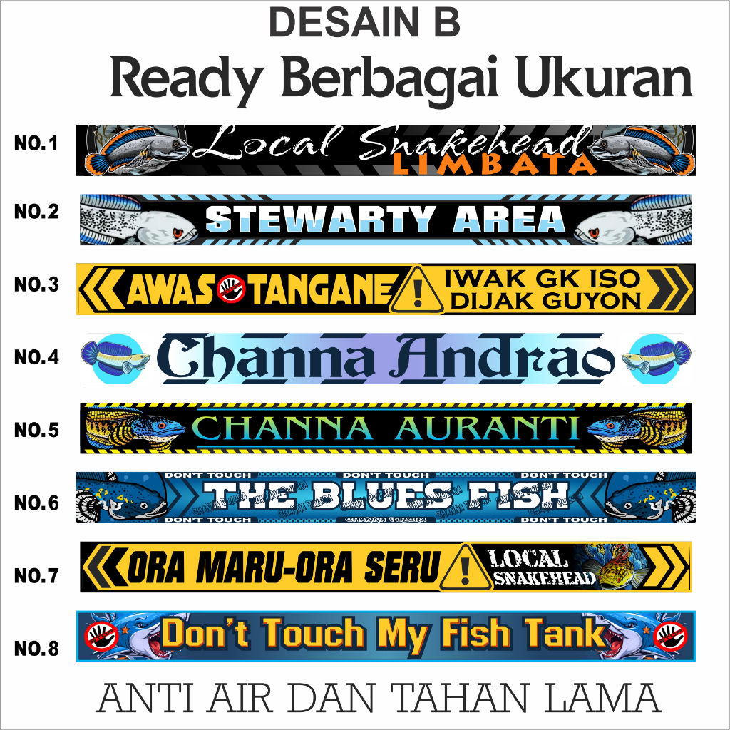 Jual stiker ikan galak - ikan channa -stiker aquarium | Shopee Indonesia