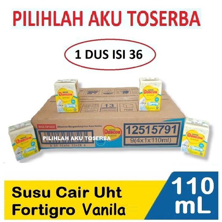 Jual Susu DANCOW UHT VANILA VANILLA FortiGro 110 ml (1 DUS isi 36 pcs ...