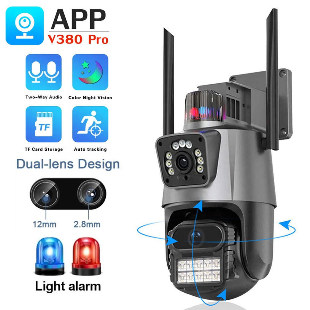Jual V380 Pro 8MP PTZ CCTV Camera Dual Lens Dual Screen WiFi Outdoor ...