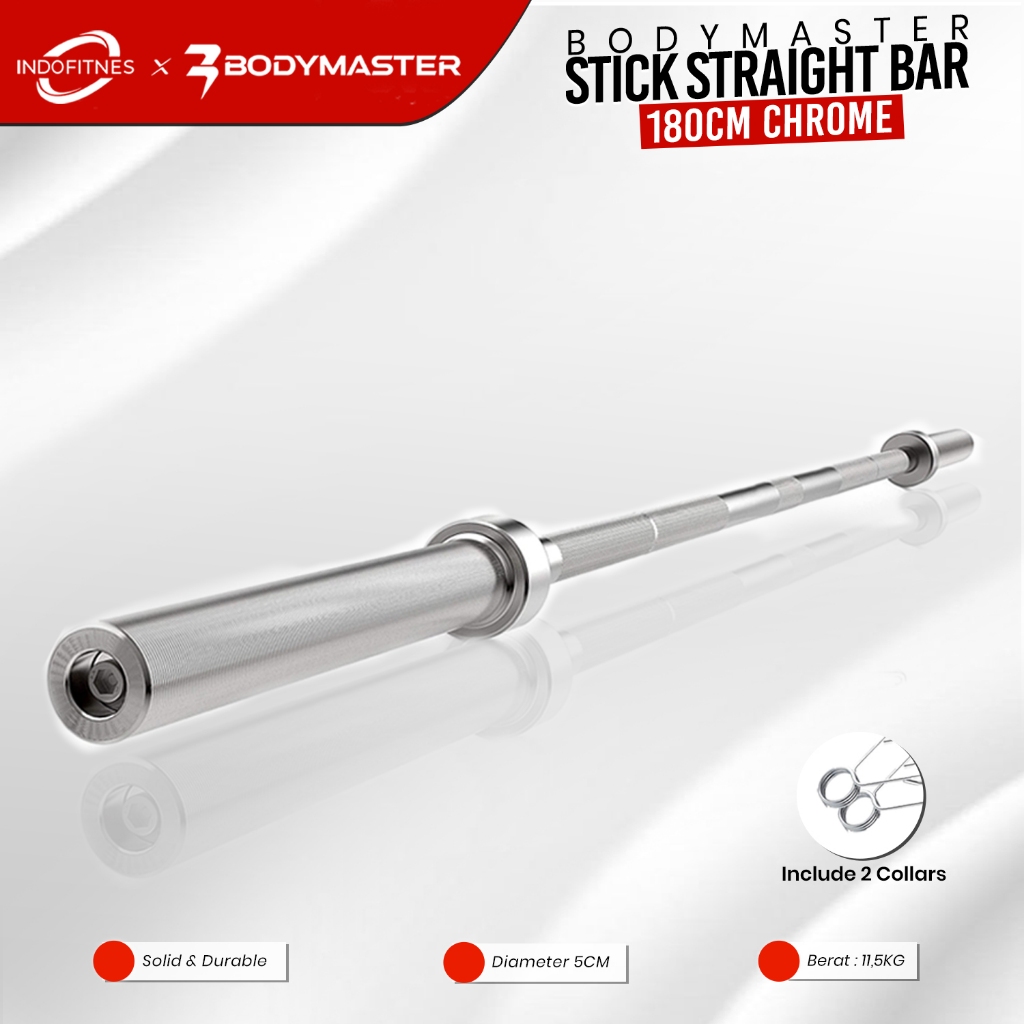 Jual BODYMASTER Stick Olympia 180cm Dumbell Olympic Bar Barbel Gym ...
