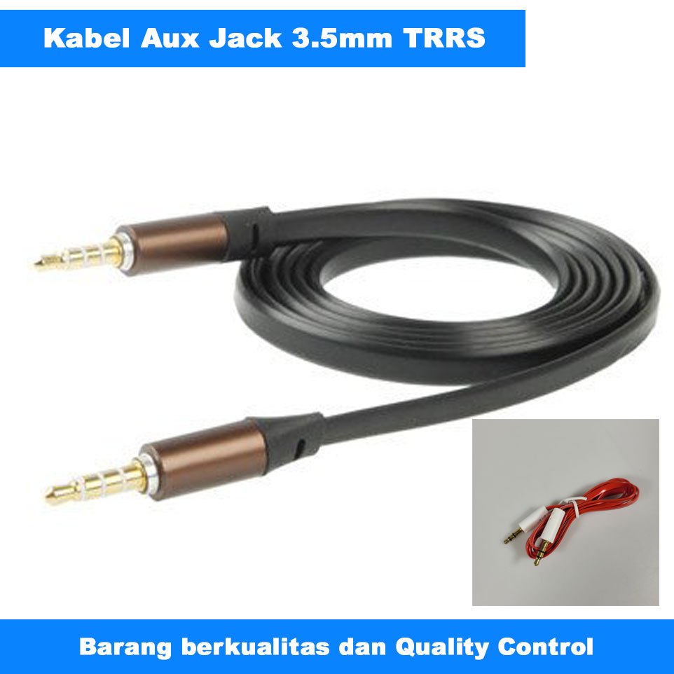 Jual Kabel AUX 3.5mm HiFi Noodle Design 1m - Kabel Jack- Tipe TRRS ...