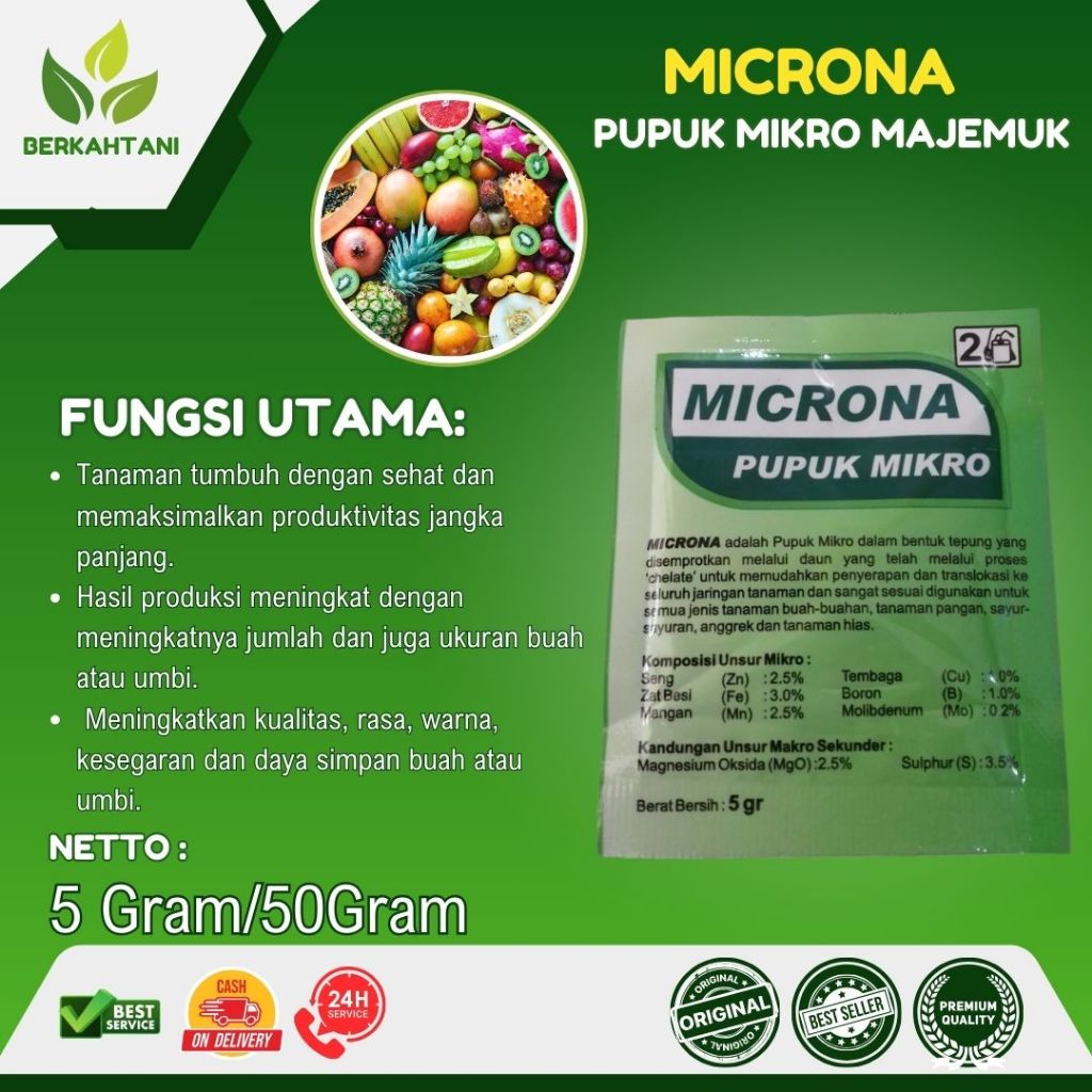 Jual Microna 5 Gram Mikrona 5 Gram Pupuk Mikro Komplek | Shopee Indonesia