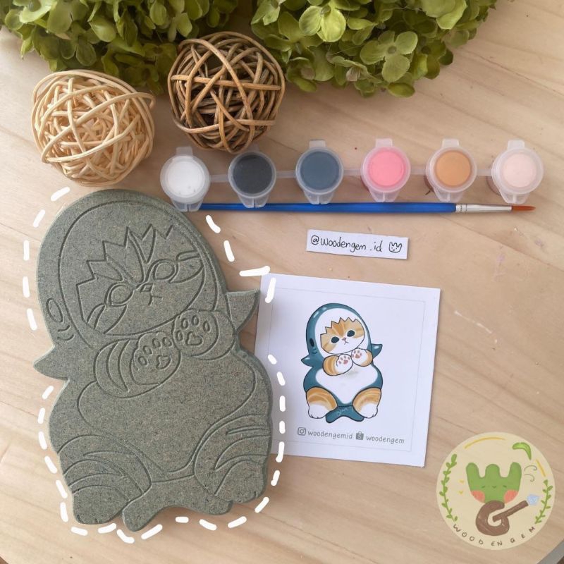 Jual WOODENGEM Mofusand DIY Wood Painting Kit Set Mewarnai Melukis Kayu ...